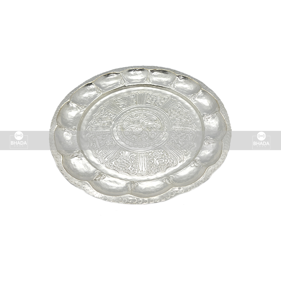 Silver Coated Puja Thaali - BhadaGhar