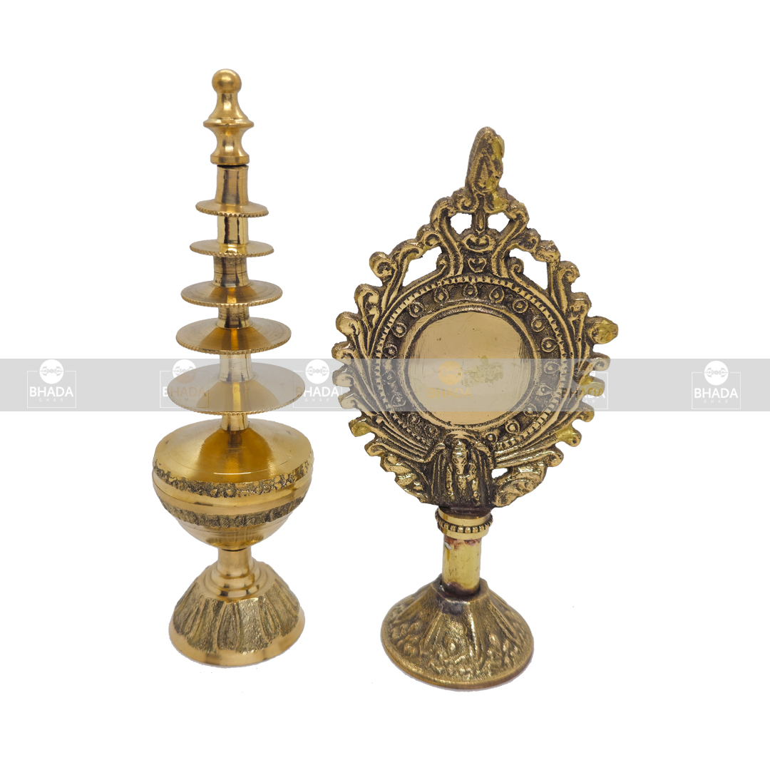 Brass Nhyaka Sinamu Set 7.5inch - BhadaGhar