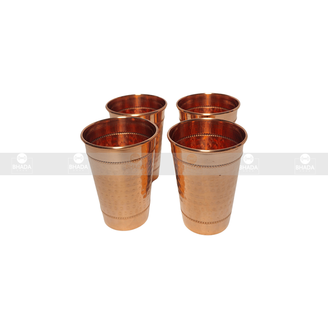 Copper Glass 120grams 4.75inch Set of Four - BhadaGhar